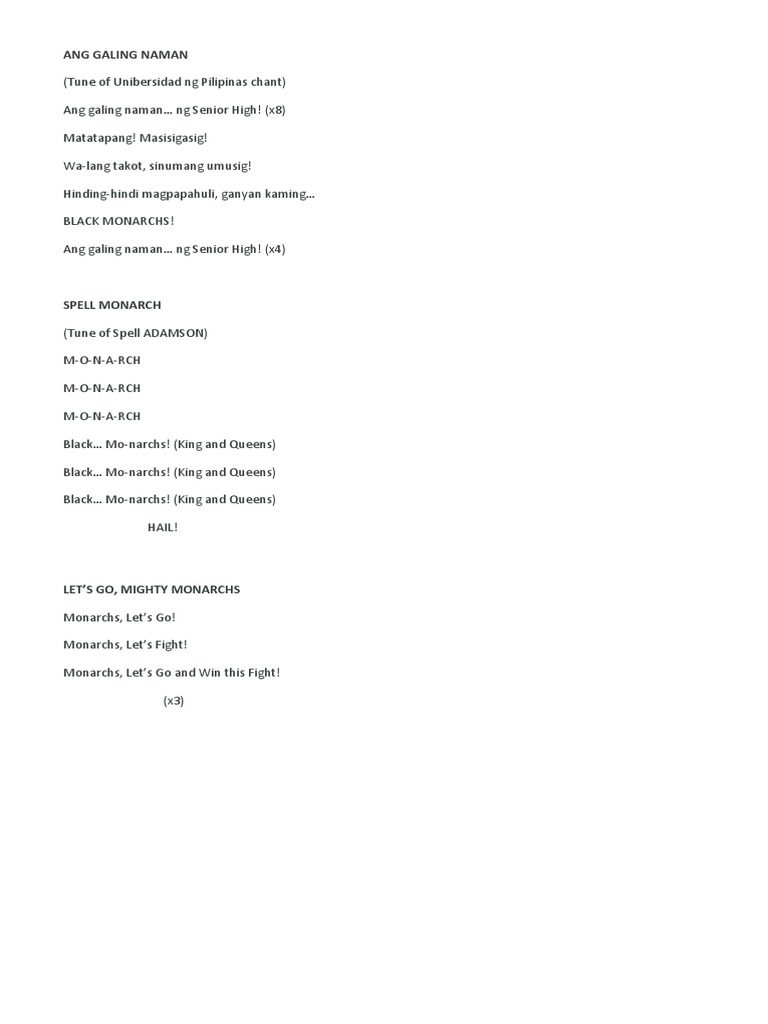 Yell For Intrams 2019 | PDF