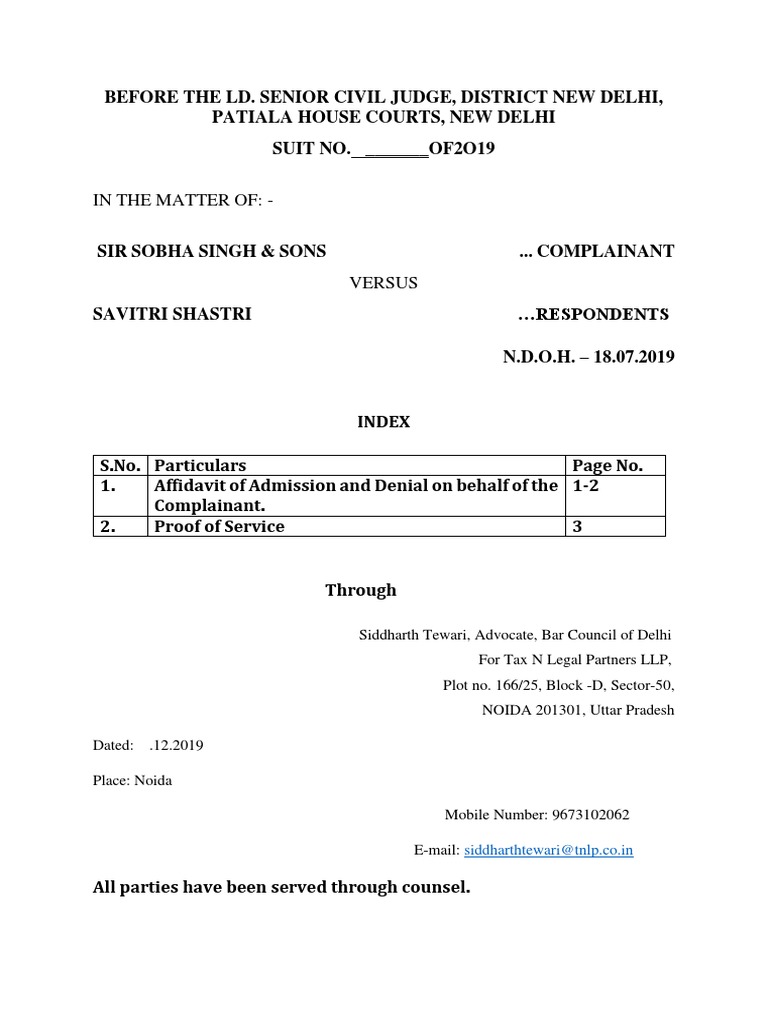 Affidavit For Admission or Denial | PDF | Affidavit | Lawsuit Affidavit For Admission or Denial | PDF | Affidavit | Lawsuit