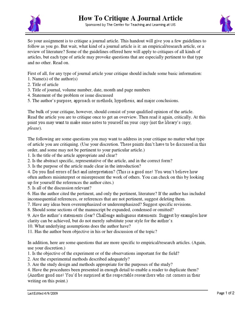 Bagaimana Cara Mengkritik Jurnal | PDF | Methodology | Justification