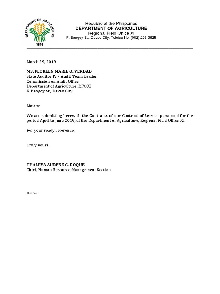 Sample Transmittal Letter | PDF