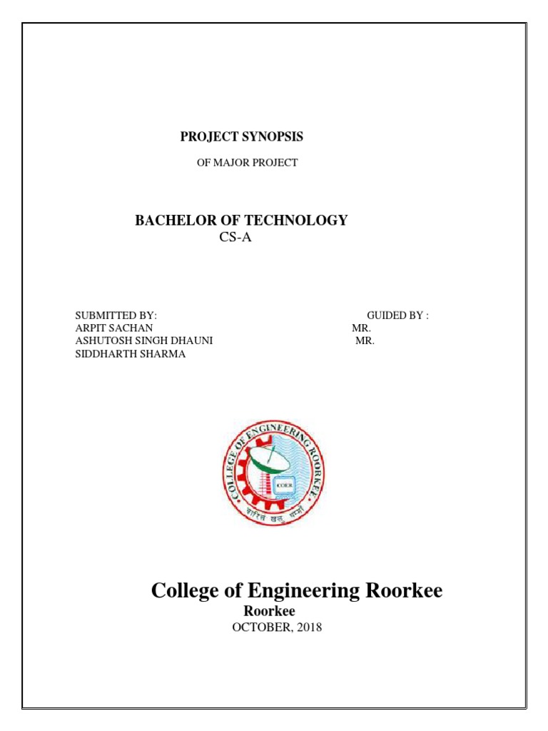 Project Synopsis Pdf Python Programming Language Computer 8950