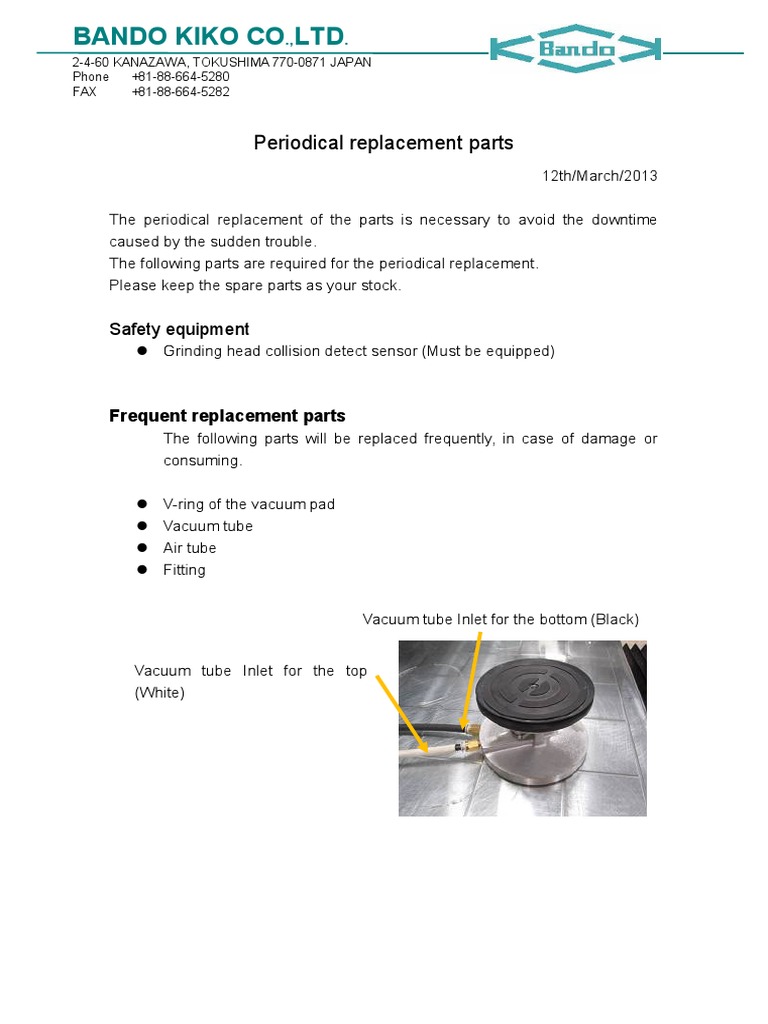 Bando Kiko Spare Parts Replacement Guide | PDF | Manufactured Goods ...