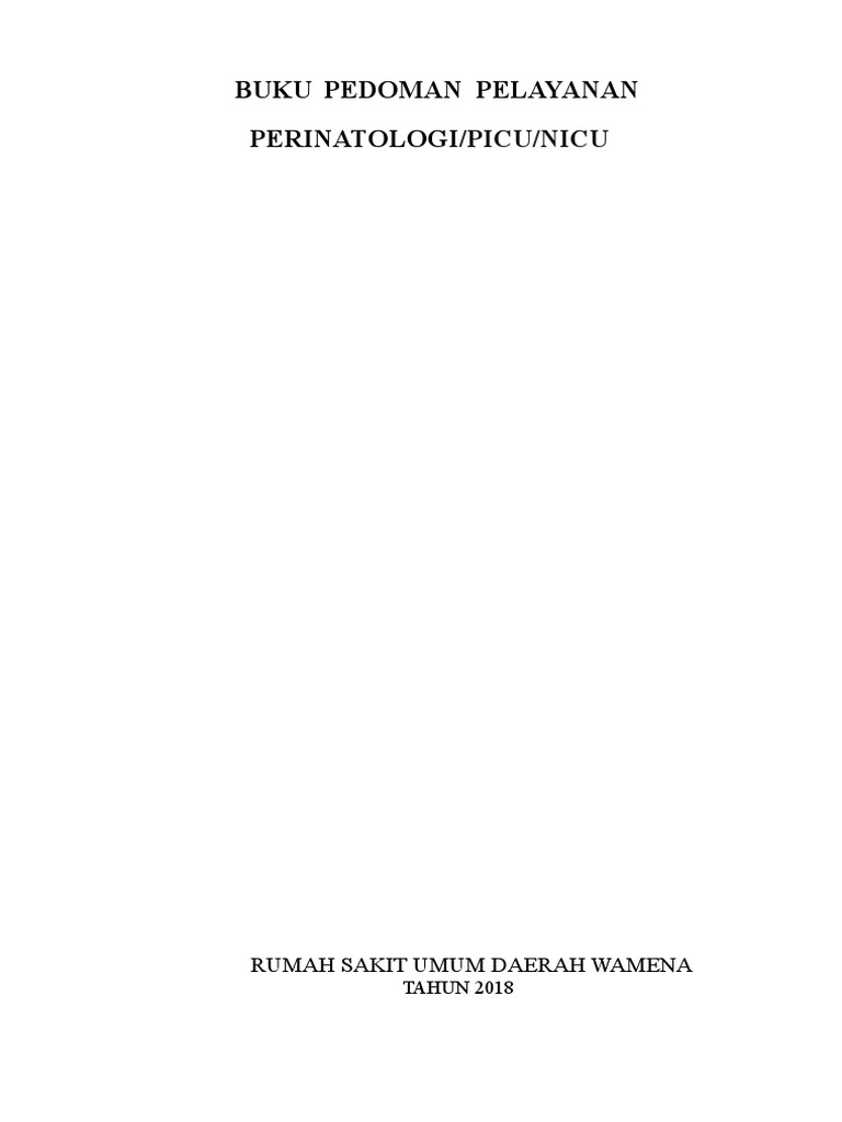 Buku Pedoman Pelayanan Perinatologi - Picu.nic | PDF