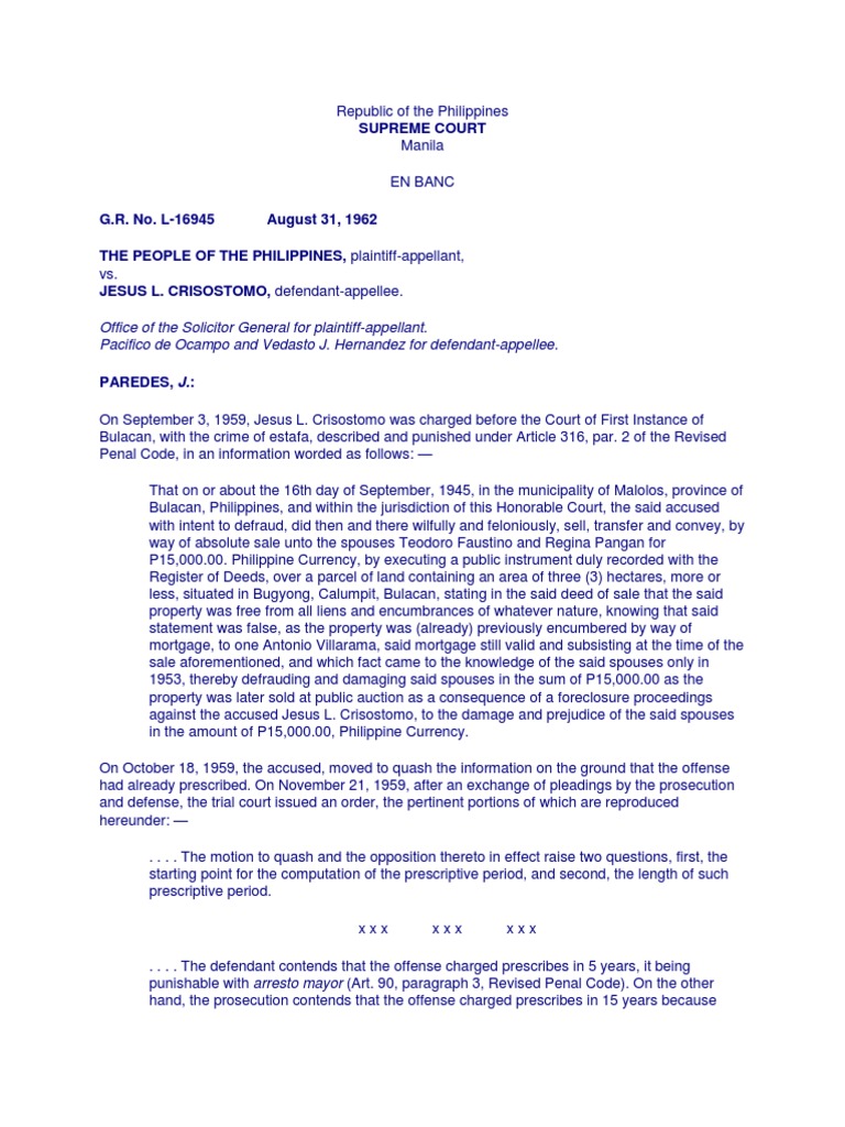 Research - Criminal - Prescription of Crime With Compound Penalties ...