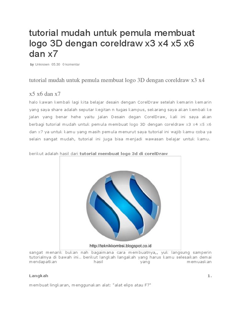 Tutorial Mudah Untuk Pemula Membuat Logo 3D Dengan Coreldraw x3 x4 x5 ...