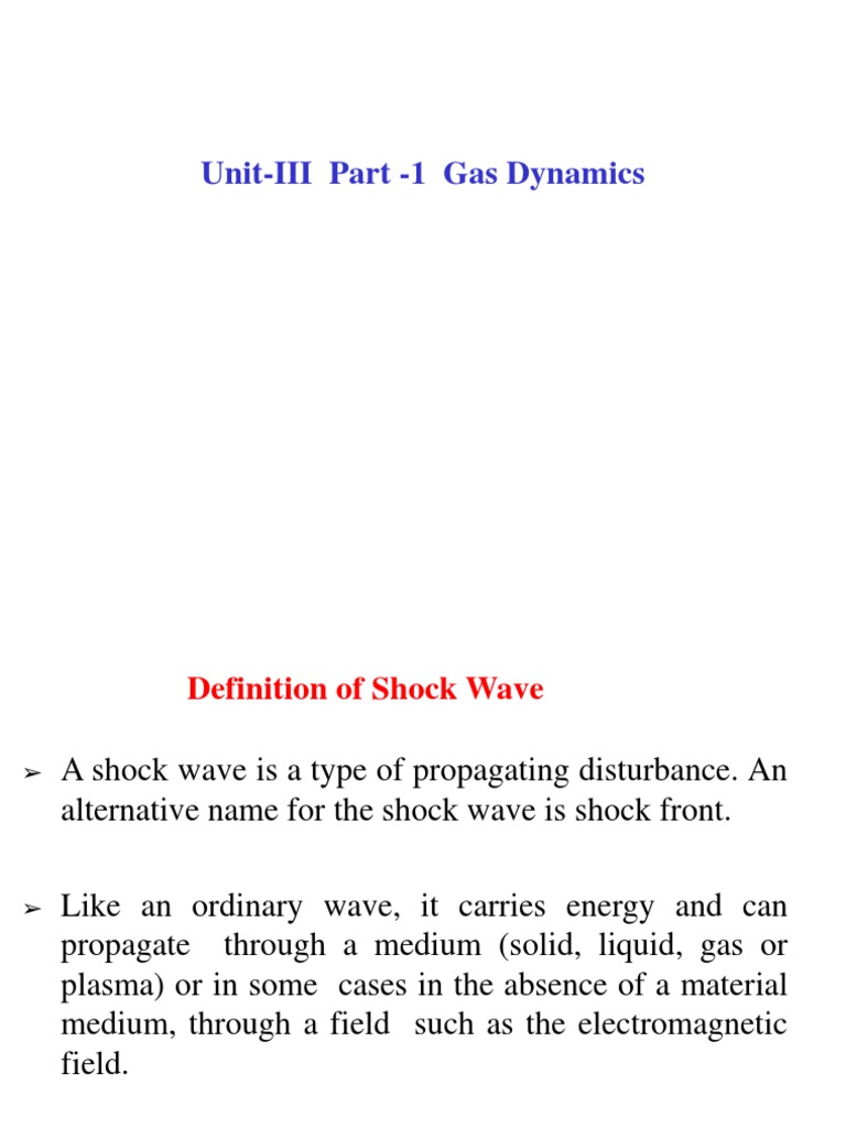 Understanding Shock Waves in Gas Dynamics | PDF | Shock Wave | Mach Number