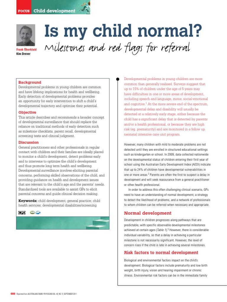 Milestone and Redflag | PDF | Child Development | Relationships