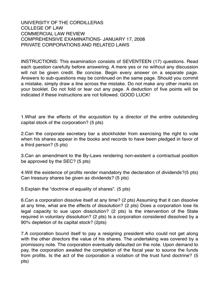 Commercial Review Compilation Exams | PDF | Stocks | Insurance