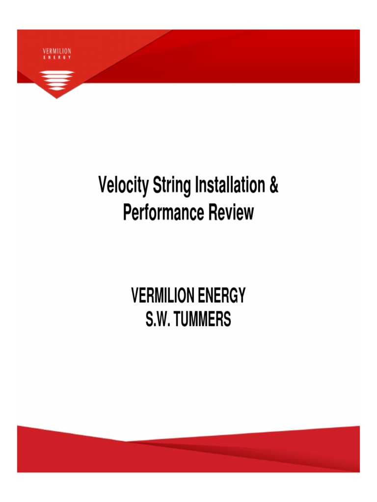 Velocity String Installation and Performance Review | PDF | Pipe (Fluid ...