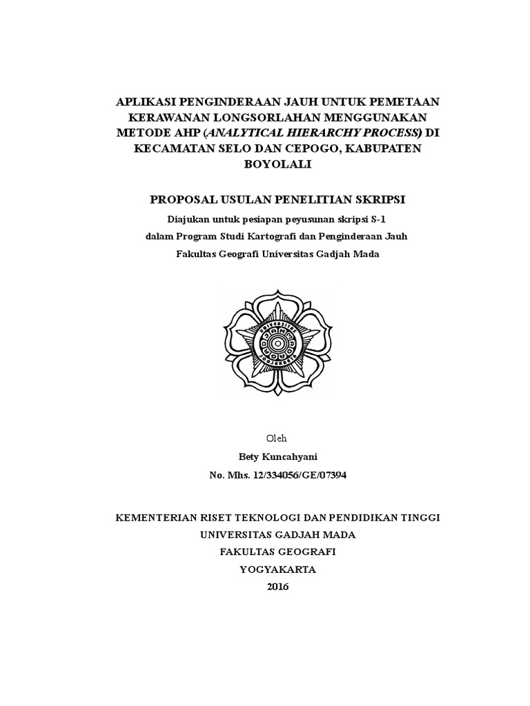 Proposal Penelitian Bety Ugm | PDF