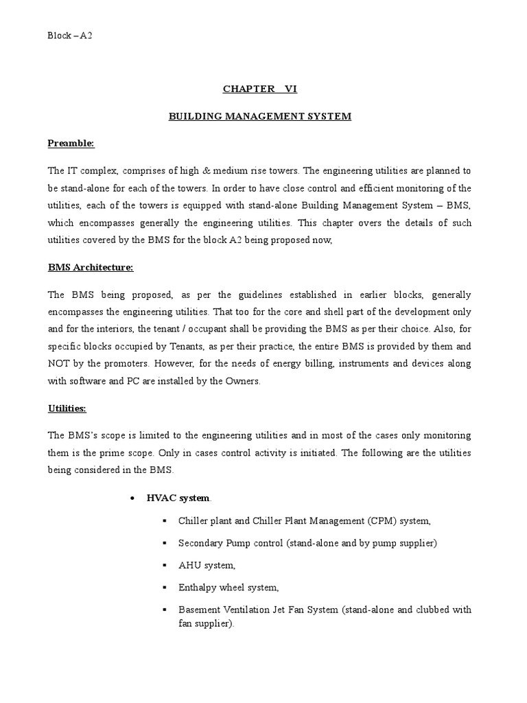 BMS DBR - 1 | PDF | Hvac | Equipment