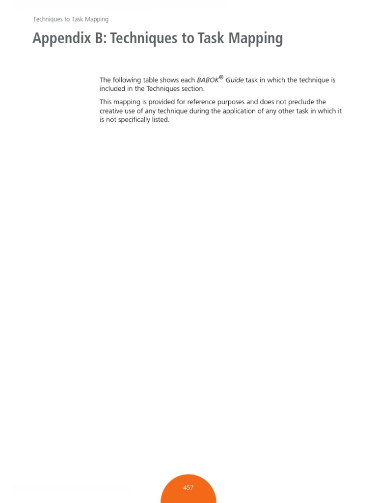BABOK V3 11. Techniques To Task Mapping PDF | PDF | Business Analysis ...