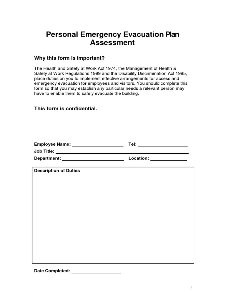 10-Personal Emergency Evacuation Plan PEEP | PDF | Emergency Evacuation ...