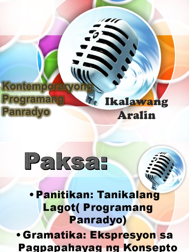 Kontemporaryong Programang Panradyo | PDF