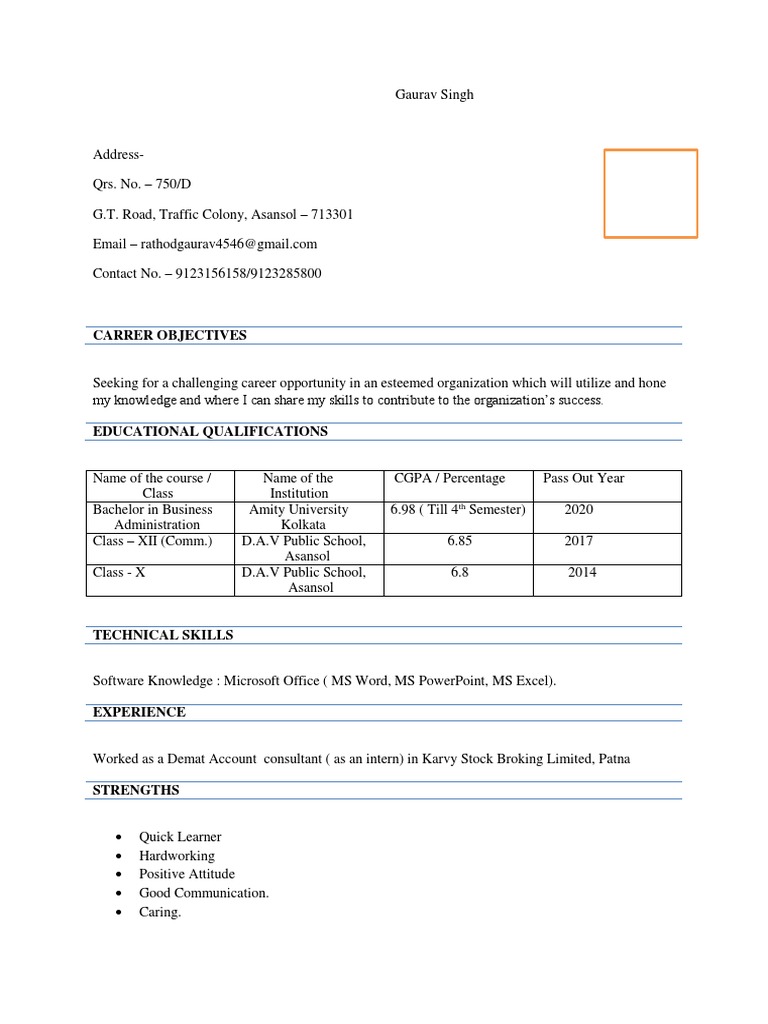 Gaurav Singh CV | PDF