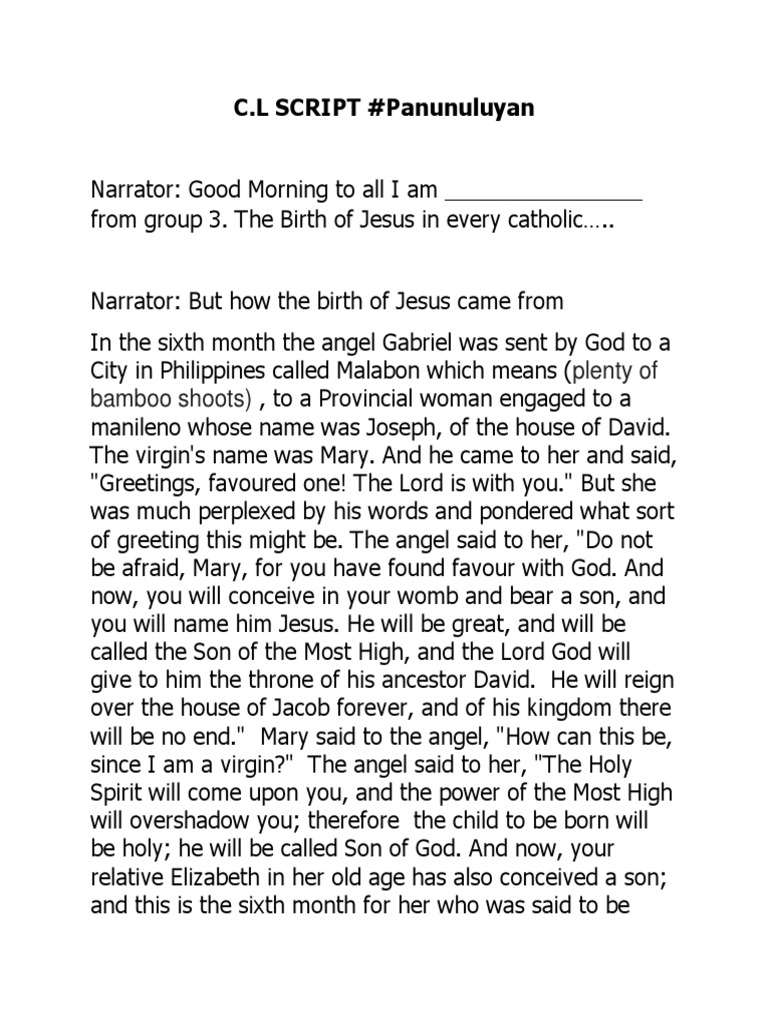 Script | PDF | Glory (Religion) | Mary, Mother Of Jesus