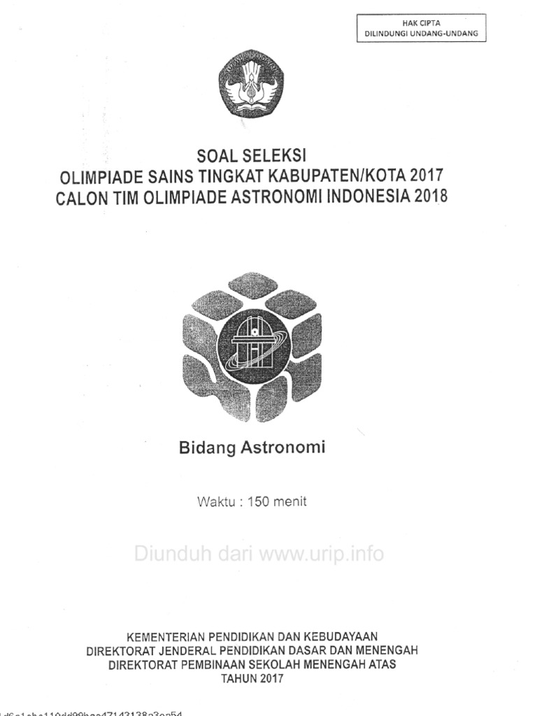 Soal OSK Astronomi 2017 PDF | PDF