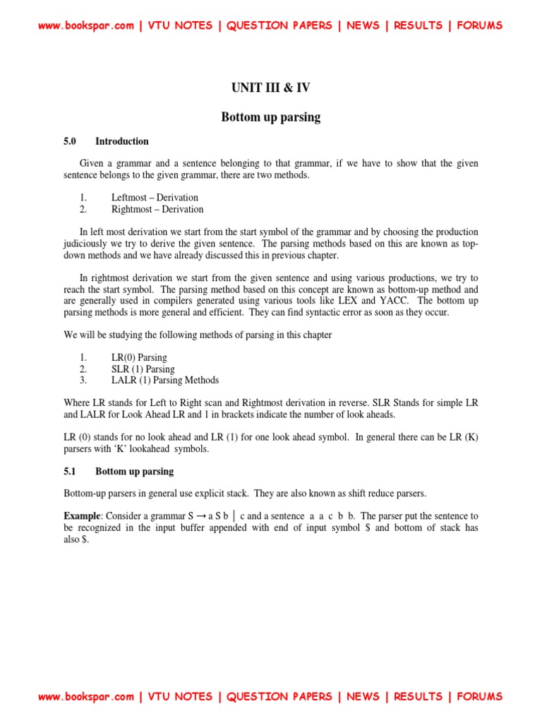 Unit 3,4 Bottom Up Parsing | PDF | Parsing | Formalism (Deductive)