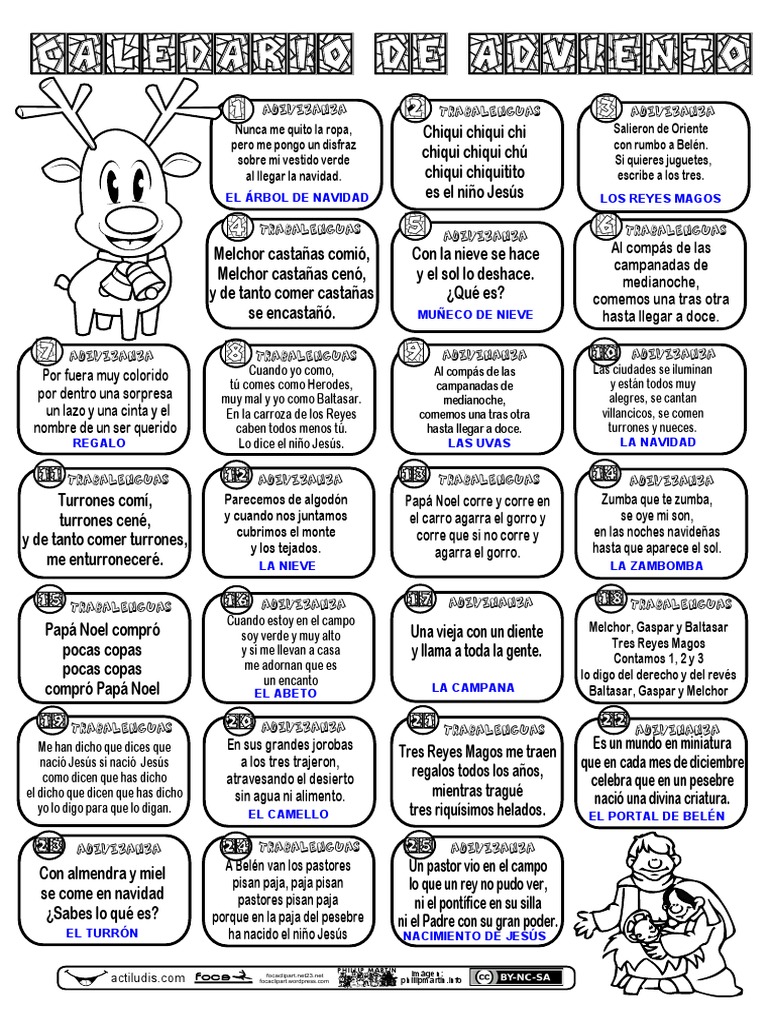 Calendario de Adviento Sol | PDF | Reyes Magos | Papá Noel