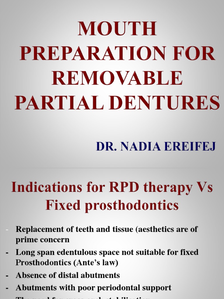 Mouth Preparation For RPD Treatment-1-Modified | PDF | Dentures | Human ...