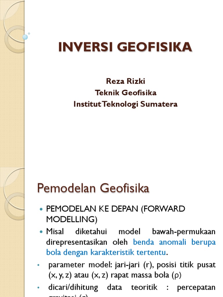 2 - Inversi Geofisika | PDF | Metode & Bahan Ajar | Sains & Matematika