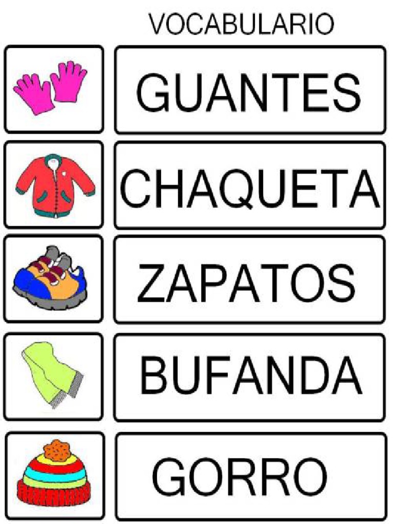 Vocabulario Invierno | PDF