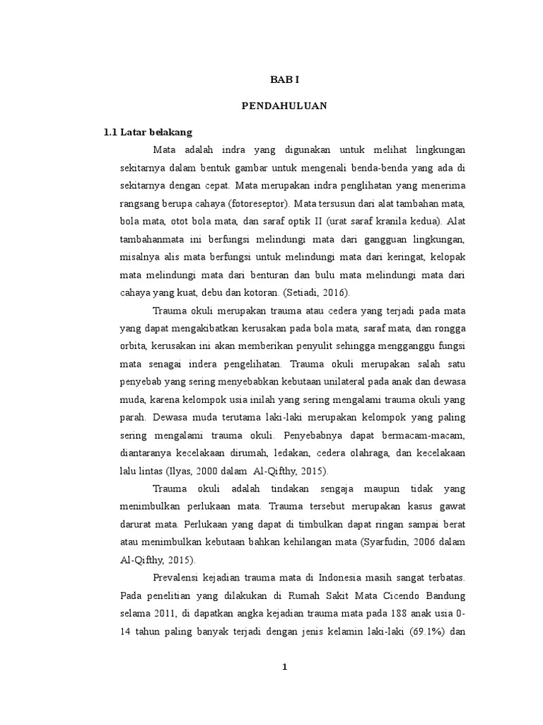 Trauma Okuli: Penanganan dan Risiko | PDF