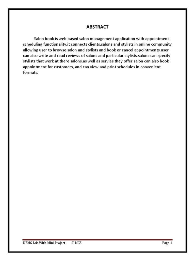 Salon Management System Overview | PDF | Php | Databases