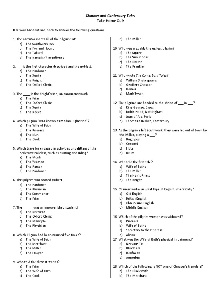 Deciphering the Pilgrims: An Analysis of Character Descriptions in ...