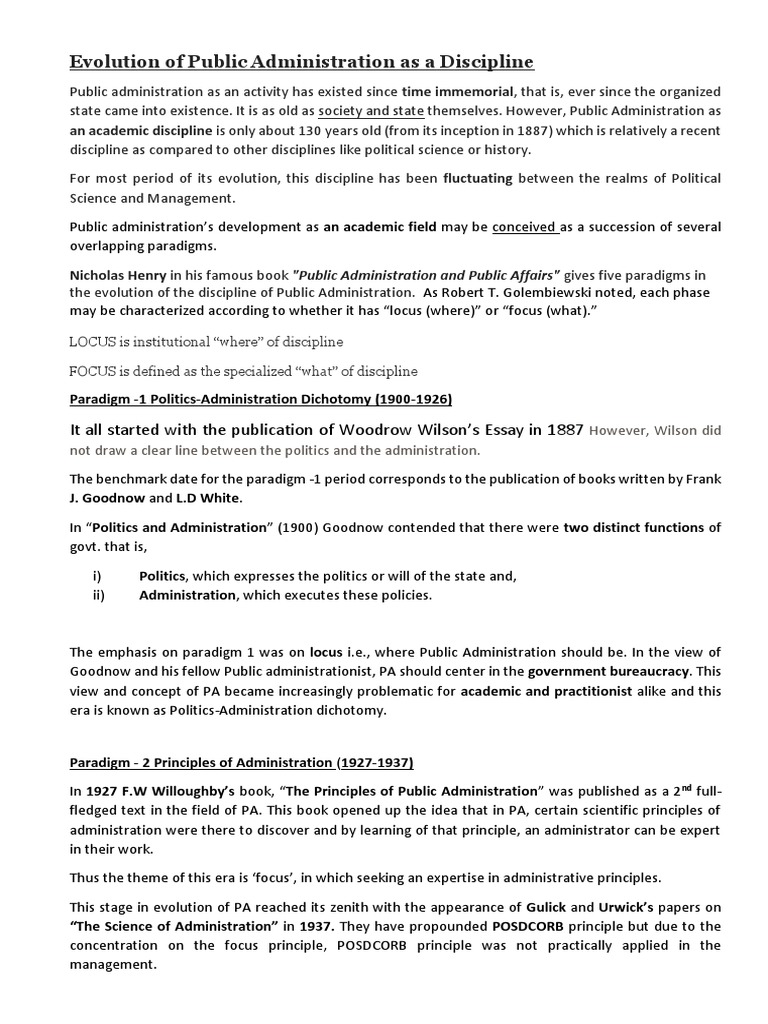 Evolution of Public Administration Revised | PDF | Public ...