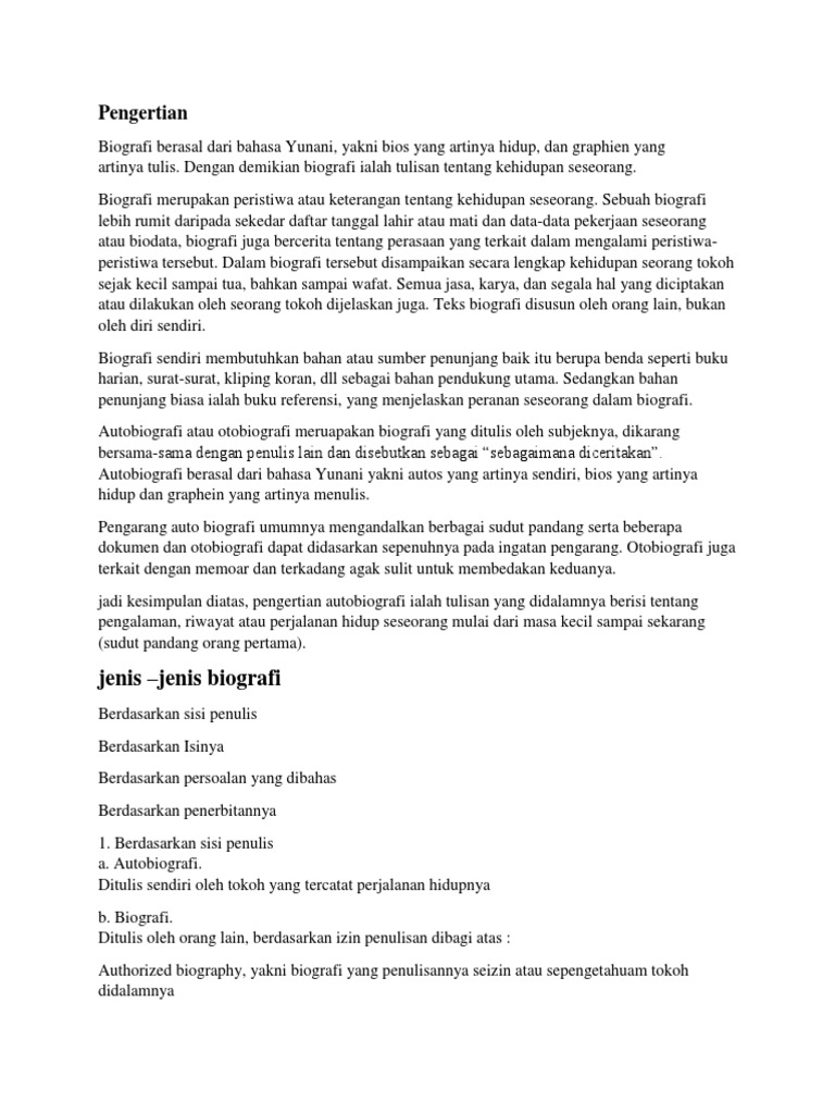 Biografi Dan Otobiografi Pdf