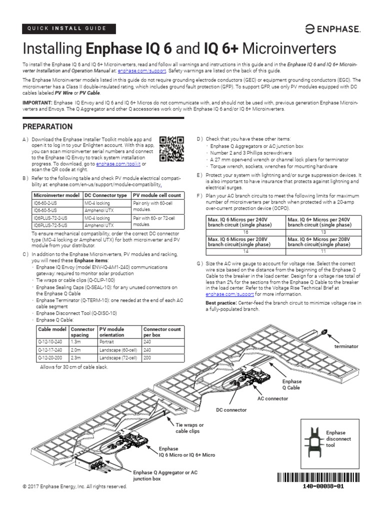ENPHASE IQ6 Micro Inverter Manual | PDF | Photovoltaic System ...