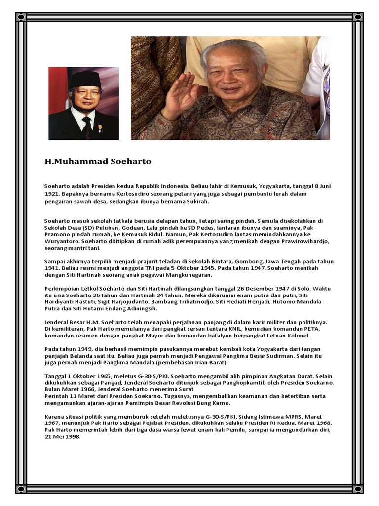 Biografi Soeharto, Singkat | PDF