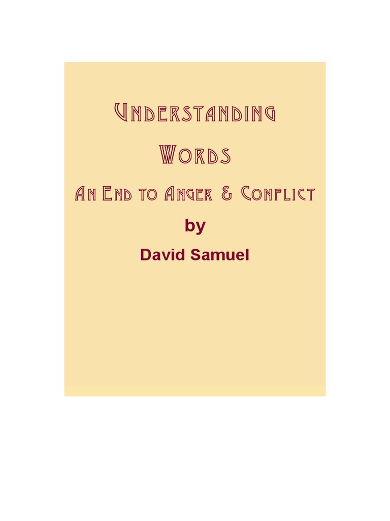 Understanding Words An End To Anger Conflict | PDF | Anger | Mind