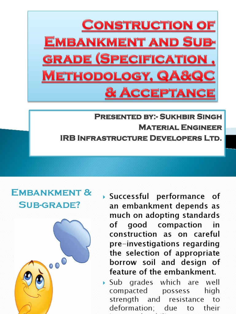 Construction of Embankment and Sub-Grade | PDF | Civil Engineering ...