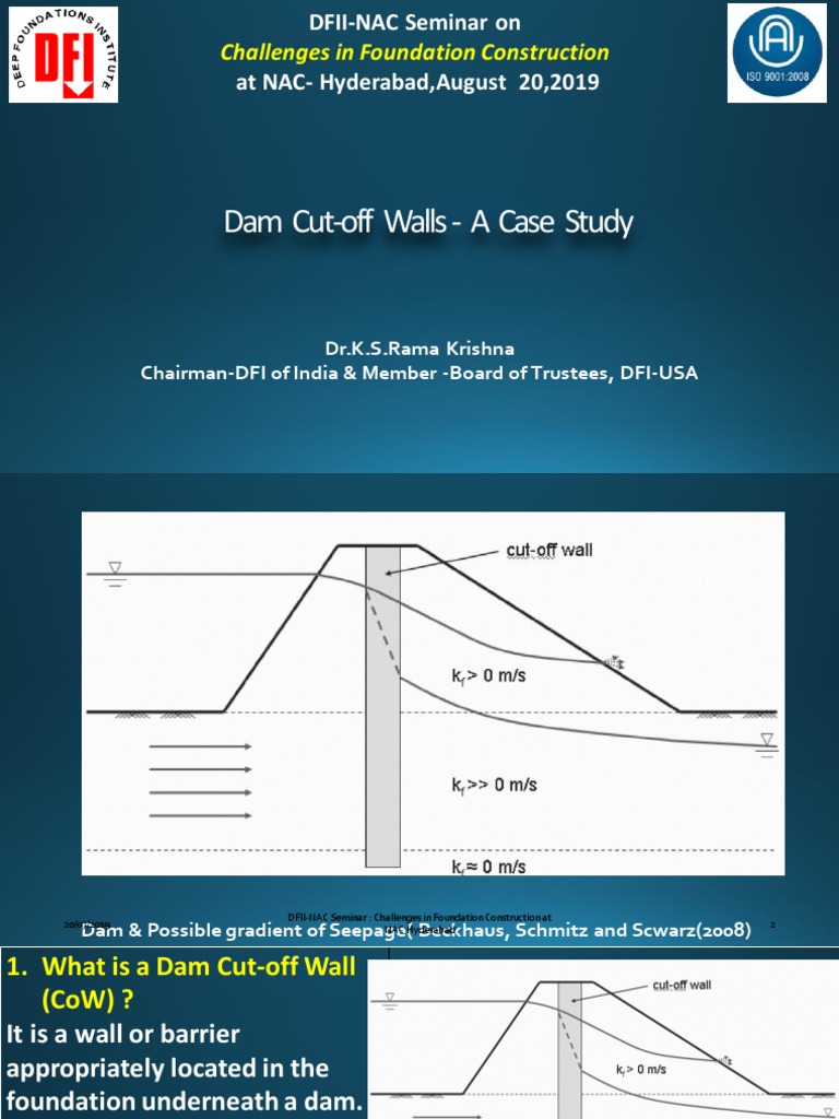 Dam Cut Off Walls A Case Study | PDF | Dam | Foundation (Engineering)