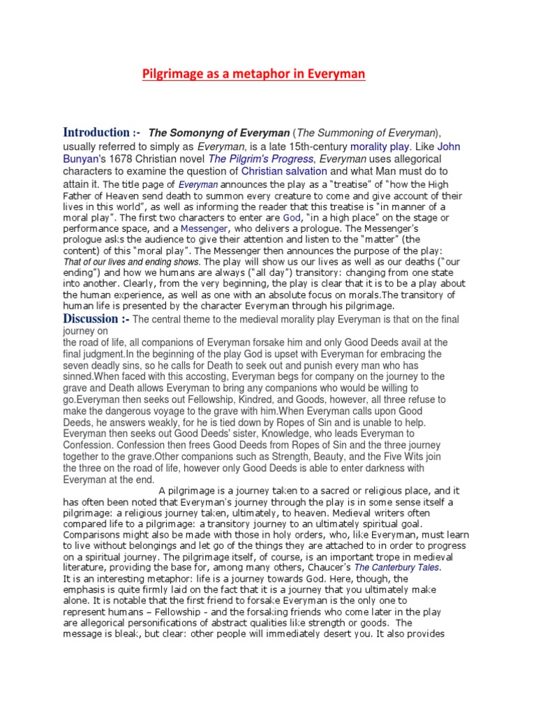 Pilgrimage As A Metaphor in Everyman | PDF | Religious Behaviour And ...