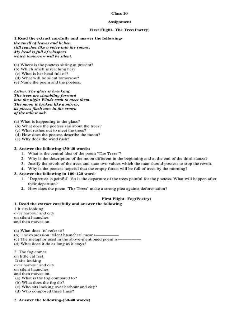 Class 10 Assignment Recent | PDF