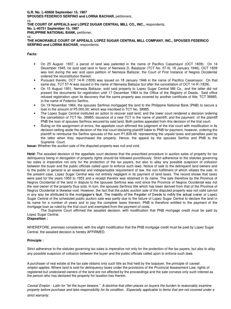 Statcon Digest | PDF | Mortgage Law | Judgment (Law)