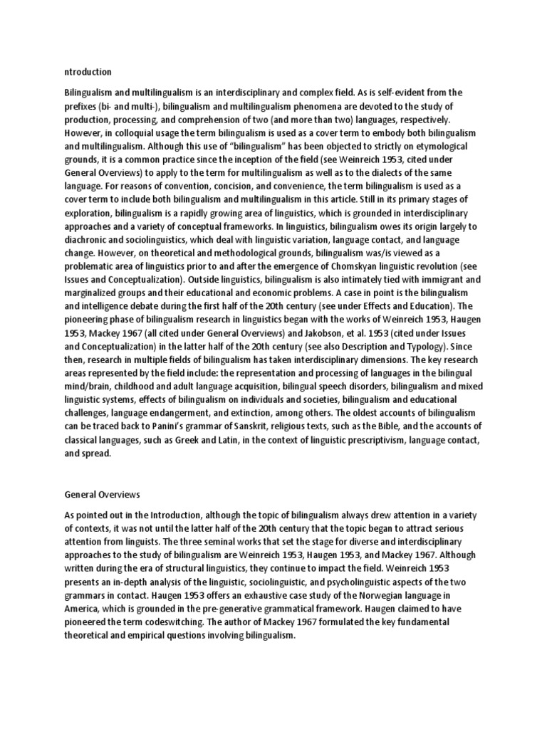 Understanding Bilingualism and Multilingualism | PDF | Linguistics ...