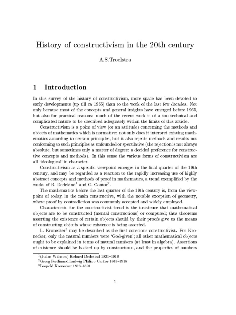 History of Constructivism in The 20 Century | PDF | Logic ...