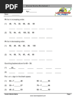 Class 2 Mental Maths Worksheets | PDF | Teaching Mathematics