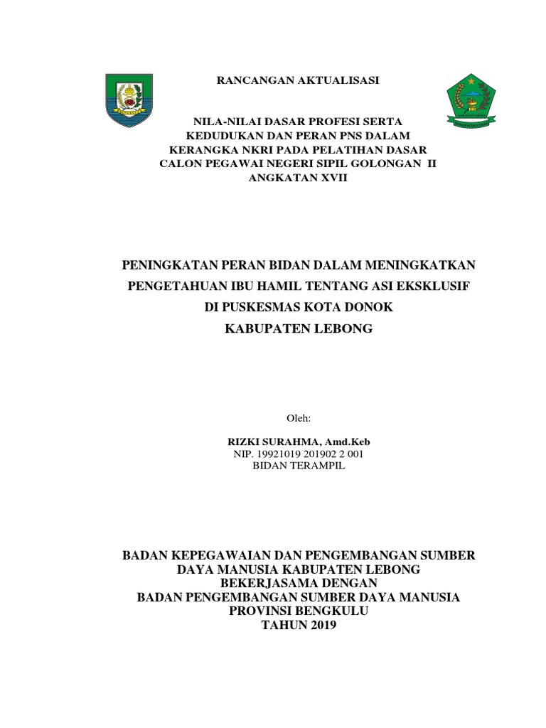 Laporan Aktualisasi Rizki Surahma, Amd - Keb | PDF | Bisnis
