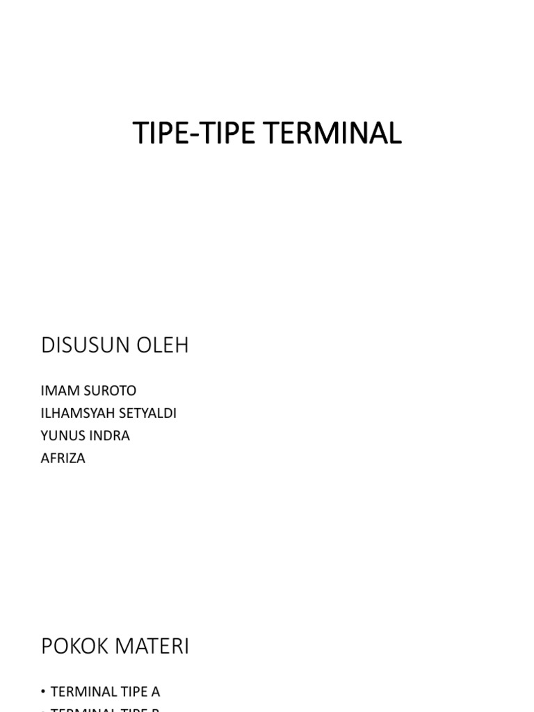 Jenis-Jenis Terminal Penumpang | PDF