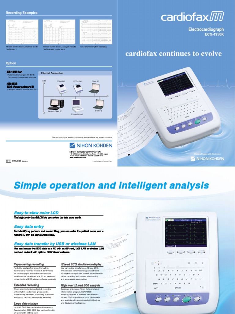 Overview of the Nihon Kohden Cardiofax M Electrocardiograph and its Key ...