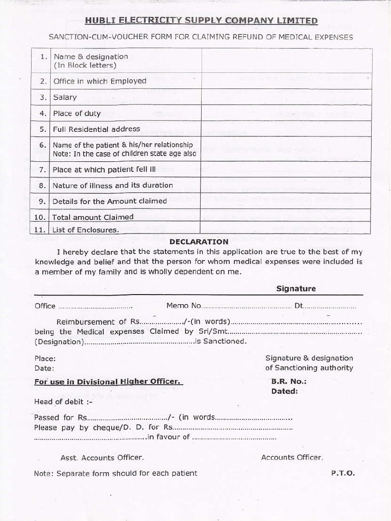 Medical Bill Format of HESCOM | PDF | Health Care | Medicine