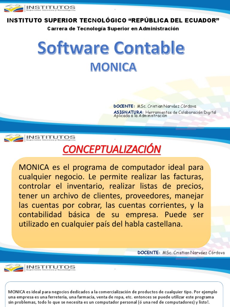 Software Contable MONICA para Negocios | PDF | Programa de computadora ...