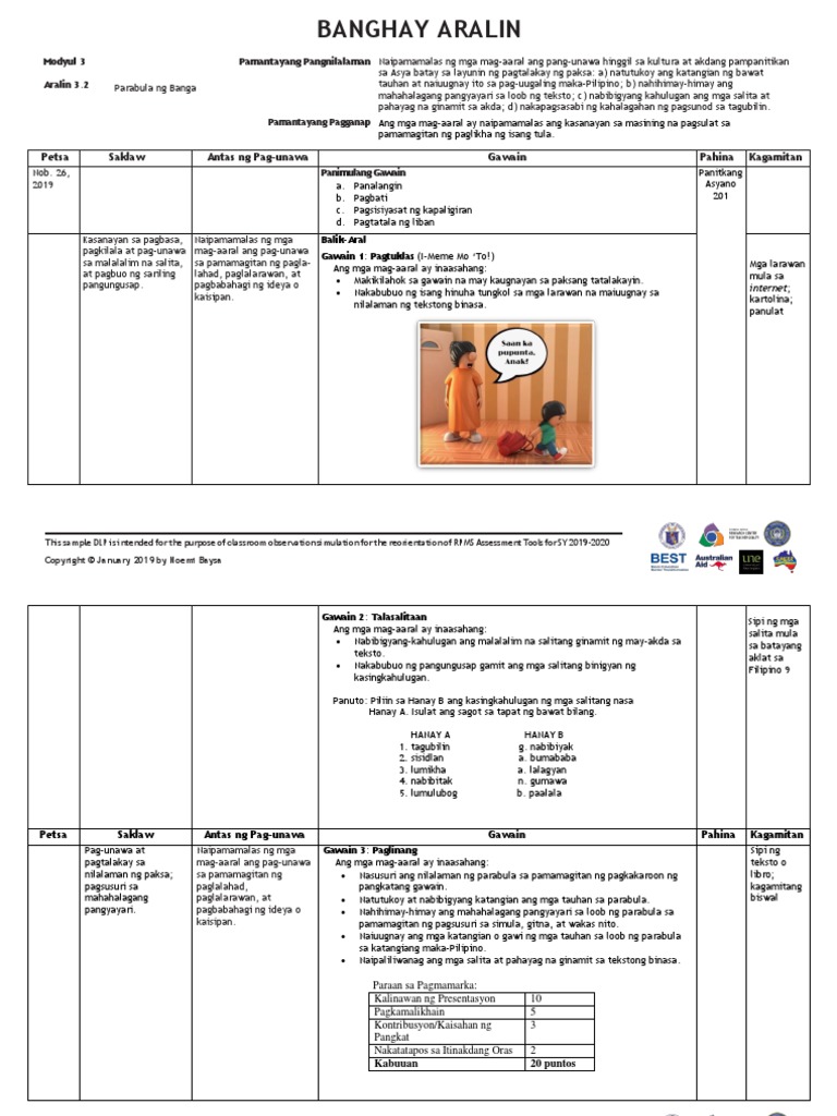 DLP For Classroom Observation Simulation 3rd | PDF