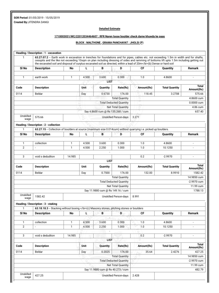 LBCD Estimate PDF | PDF | Civil Engineering | Nature