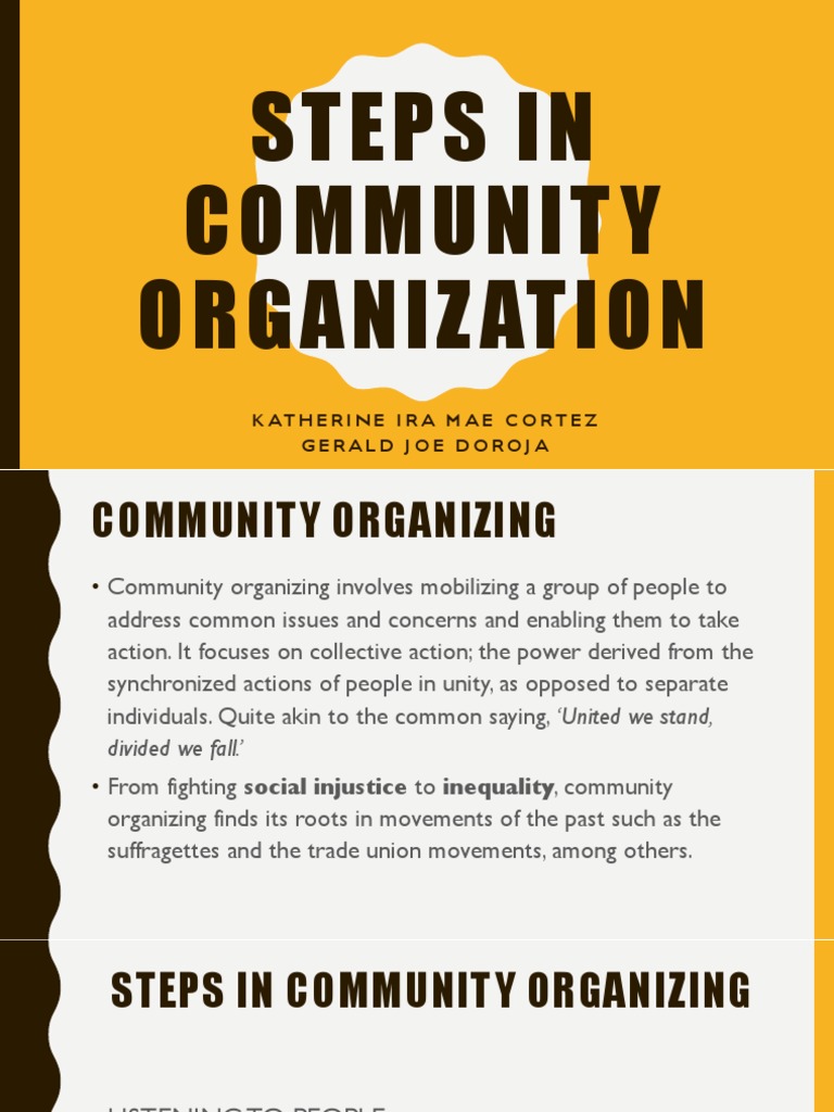 Steps in Community Organization | PDF | Community Organizing | Community